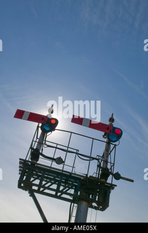 Signals on a gantry Stock Photo - Alamy