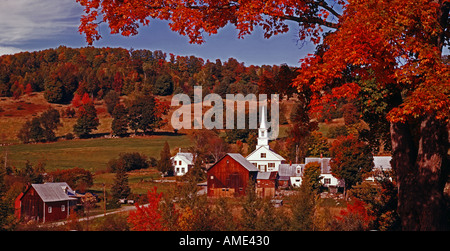 Tiny village of Waits River in Vermont with new snow covering the ...