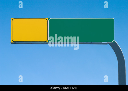 Blank freeway sign ready for your custom text Stock Photo - Alamy