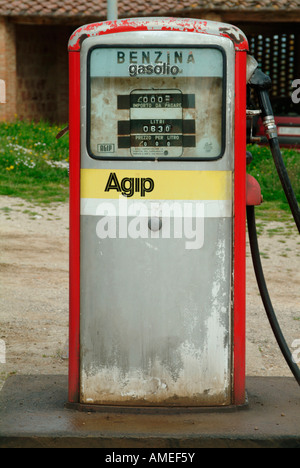 Agip gasoline filling station in Munich, Germany; petrol fueling ...