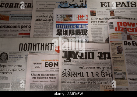 Newspapers in multiple languages Stock Photo - Alamy
