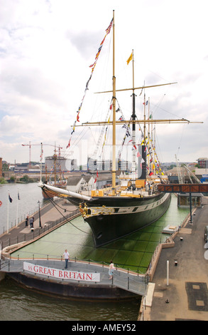 View over the SS Great Britain ocean-going passenger steamship built by ...