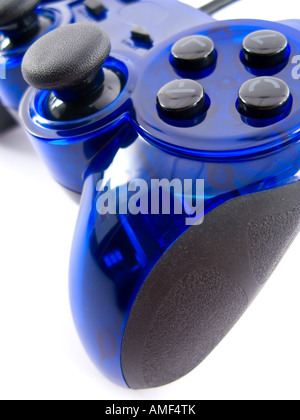 blue video game controller detail for console Stock Photo - Alamy