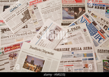 Newspapers in multiple languages Stock Photo - Alamy
