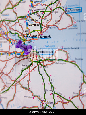 Road Map of Edinburgh, Scotland Stock Photo - Alamy