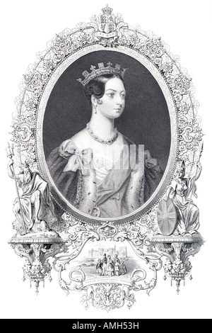 Engraving of young Victoria (Alexandrina Victoria; 1819 – 1901), Queen ...