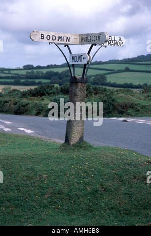 Old road sign to Bodmin in Cornwall Stock Photo - Alamy
