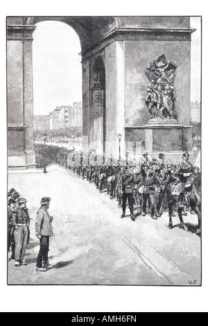 Paris, France, after the Franco-Prussian War of 1870. The Avenue des ...