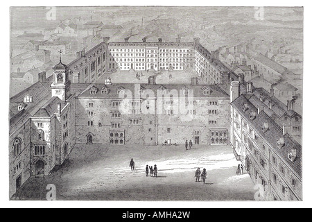 Bridewell Prison rebuilt after the Great Fire of London Stock Photo - Alamy