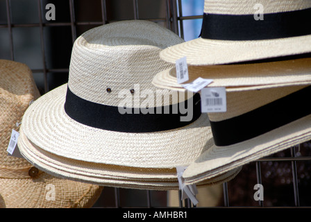 Hats on a Strutton Ground street market stall Victoria London Stock ...