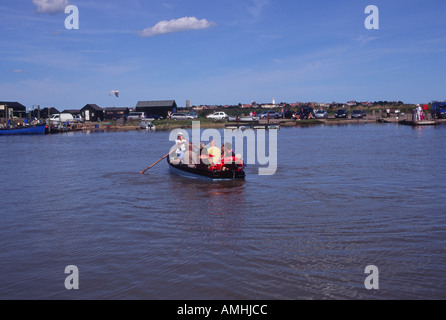 The ferry boat crossing the River Blythe in the harbour at Southwold ...