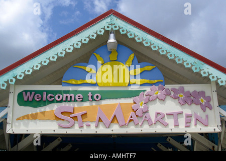 Welcome Sign St. Martin Maarten Caribbean Island Netherland Antilles ...