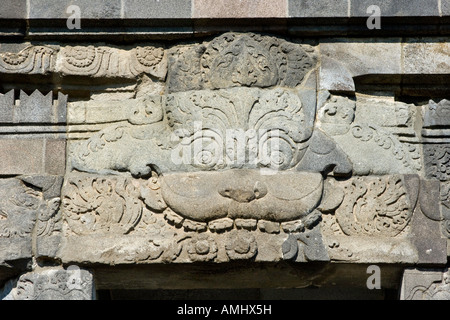 Prambanan stone relief carving detail, Prambanan temple, a 9th-century ...