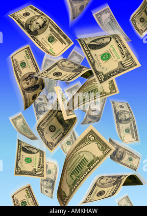 American Dollar notes raining Stock Photo - Alamy