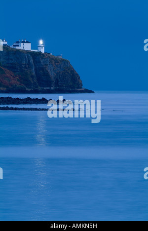Black Head lighthouse shining low light, Whitehead, Near Belfast ...