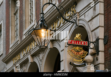 Fullers pub sign advertising Ale and Pie outside the Counting House pub ...
