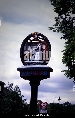a sign for Chislehurst, Kent Stock Photo - Alamy