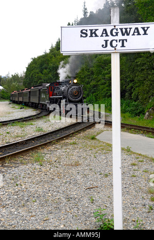 Locomotive of an old White Pass Railroad train in Skagway, Alaska ...