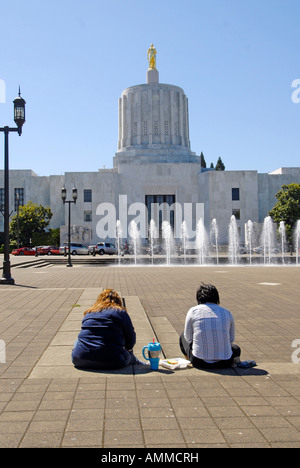 Salem Oregon USA, State Capitol Building, Entrance | usage worldwide ...