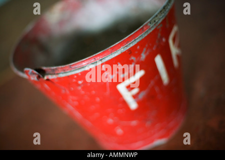Fire extinguisher and Sand bucket Stock Photo - Alamy