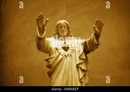 Jesus statue in a church yard on Achill Island, County Mayo Stock Photo ...
