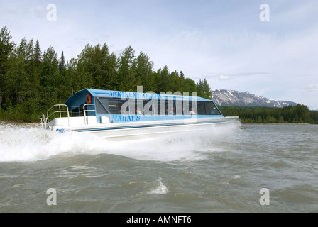 ALASKA DENALI ST MAHAYS JET BOAT TOURS POWERING UP THE TALKEETNA RIVER ...