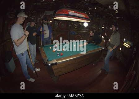 ALASKA HOMER CUSTOMERS PLAYING POOL IN THE FAMOUS SALTY DOG TAVERN ...