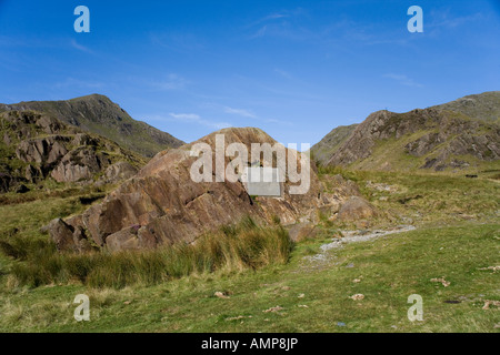 The Watkin Path from above the waterfalls up Mount Snowdon, Snowdonia ...