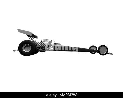 Dragster car isolated on white background Stock Photo - Alamy
