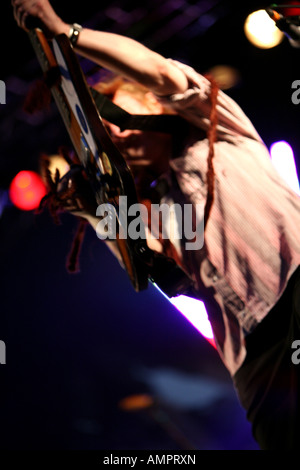 Bassist Jeremy Cunningham of the Levellers at Wychwood Festival 2007 ...
