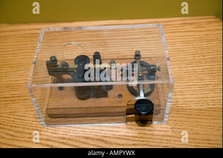 Morse Code telegraph machine using series of dot and dashes Stock Photo ...