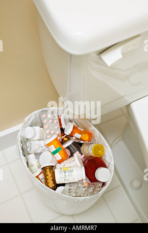 overhead view of inside rubbish bin Stock Photo - Alamy