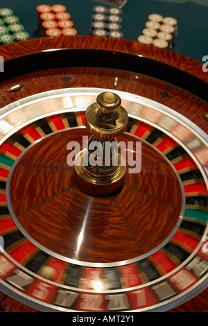 Closeup shot of a casino roulette wheel on a black surface Stock Photo ...