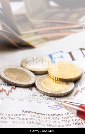 euro currency bills coins Stock Photo - Alamy