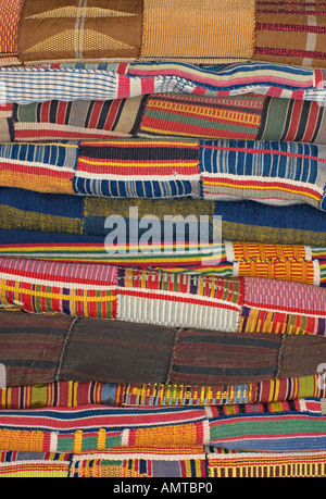 Colourful African tribal woven textiles in colorful striped textile ...