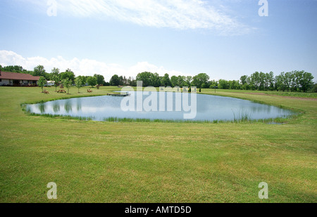 DM A view of a small pond showing land on all sides Stock Photo - Alamy