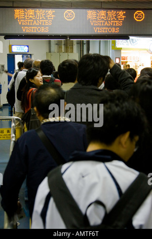 Immigration Waiting Line Macau Side of Hong Kong and Macau Border ...