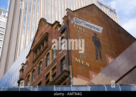 Old advertisements on the side of a brick building in Canton Ohio USA ...