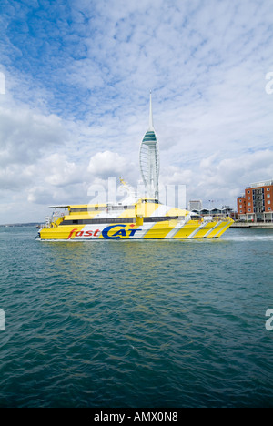 Fast Cat passenger ferry crossing the Solent between Portsmouth and ...