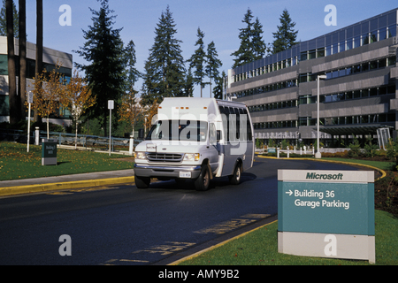 Shuttle bus Microsoft Corporation Campus Redmond Washington USA Stock ...