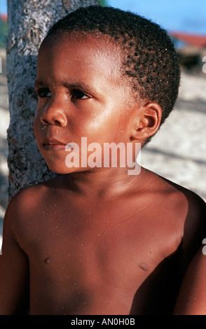 Portrait of a Cuban boy at Playa Pesquero near Guadarlavaca Holguin ...