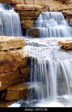 Beautiful cascading waterfall over natural rocks. waterfall close-up ...