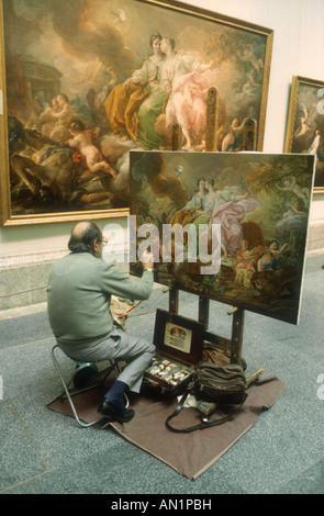 Man copies painting in Museum de Prado Prado Museum Madrid Spain Stock ...