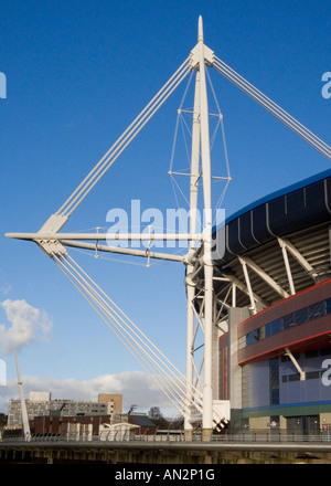 Millennium Stadium showing the cable stay roof supports Stock Photo - Alamy