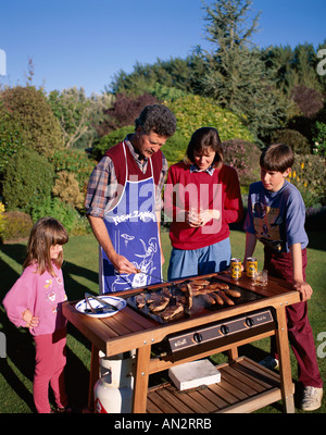 Family Barbecue (BBQ), North Island, New Zealand Stock Photo - Alamy