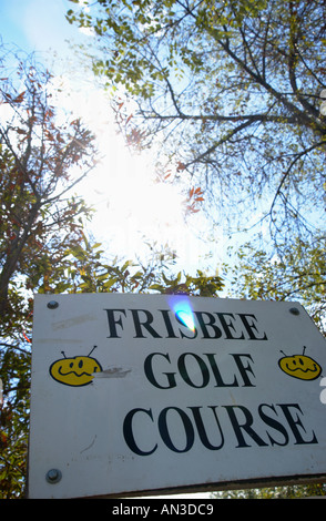 Sign for frisbee golf course Stock Photo - Alamy