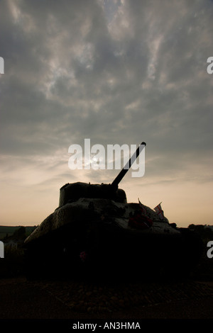 Slapton Sands Tank, Exercise Tiger Memorial. A Sherman Tank used for ...