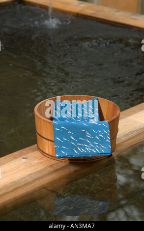 Bathing pail at hot springs in Japan Stock Photo - Alamy
