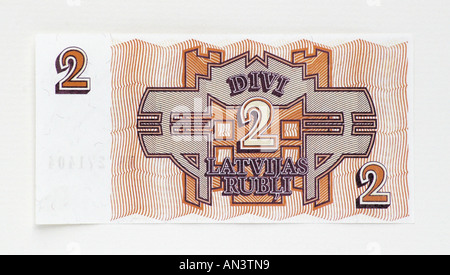 Latvia 2 Two Rubli Bank Note Stock Photo - Alamy