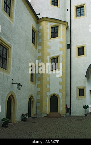 The inner courtyard at Castle Colditz or Schloss Colditz in Colditz ...